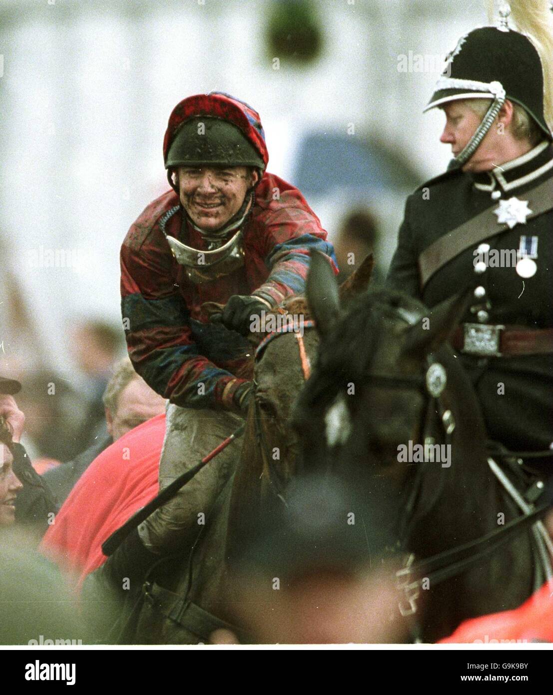 Richard Guest on Red Marauder leads in to the winners enclosure after ...