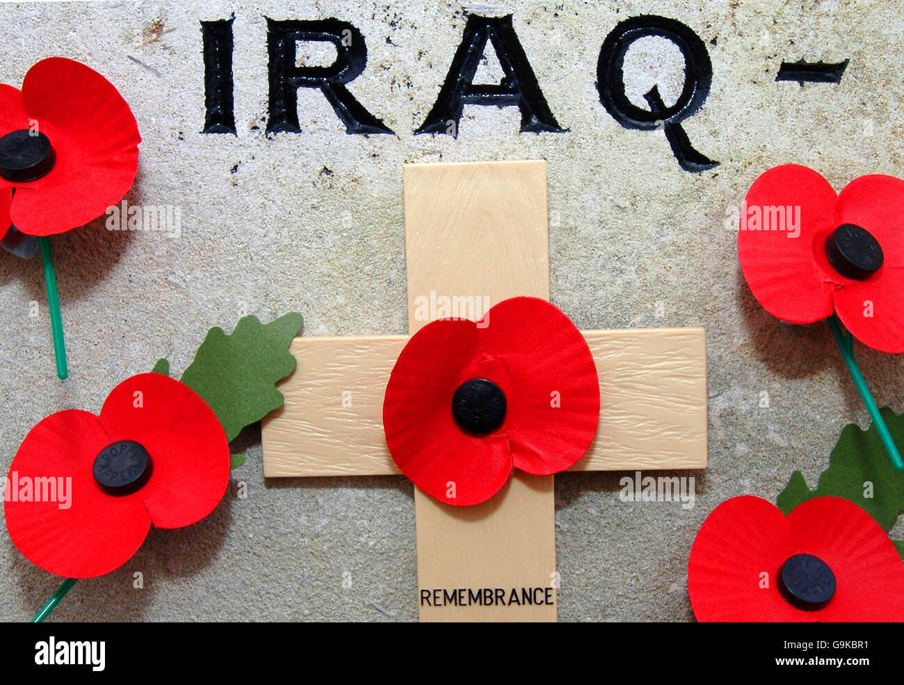Poppies on the East Bierley War Memorial in Bradford, West Yorkshire ...