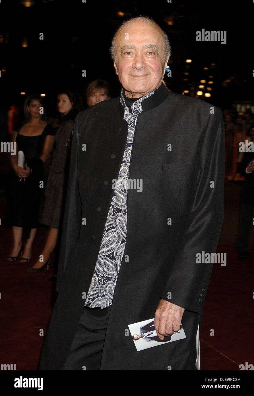 Mohammed Al Fayed arrive for the World Premiere and Royal Performance ...