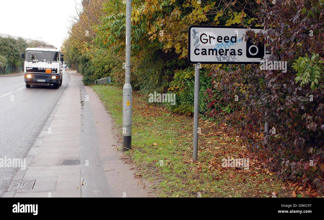 Vandalised by an unknown person with graffiti hi-res stock photography ...