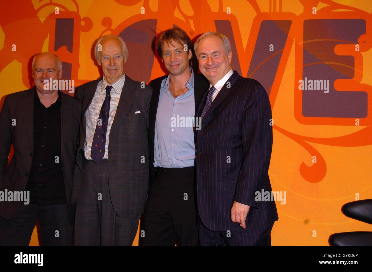 (From left) Tony Wadsworth, CEO of EMI, Sir George Martin, the 'fifth ...
