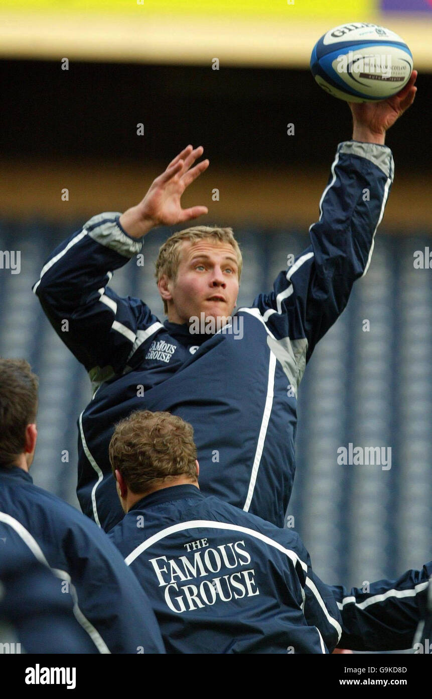 Rugby Union - Scotland training session - Murrayfield. Scotland's Simon ...