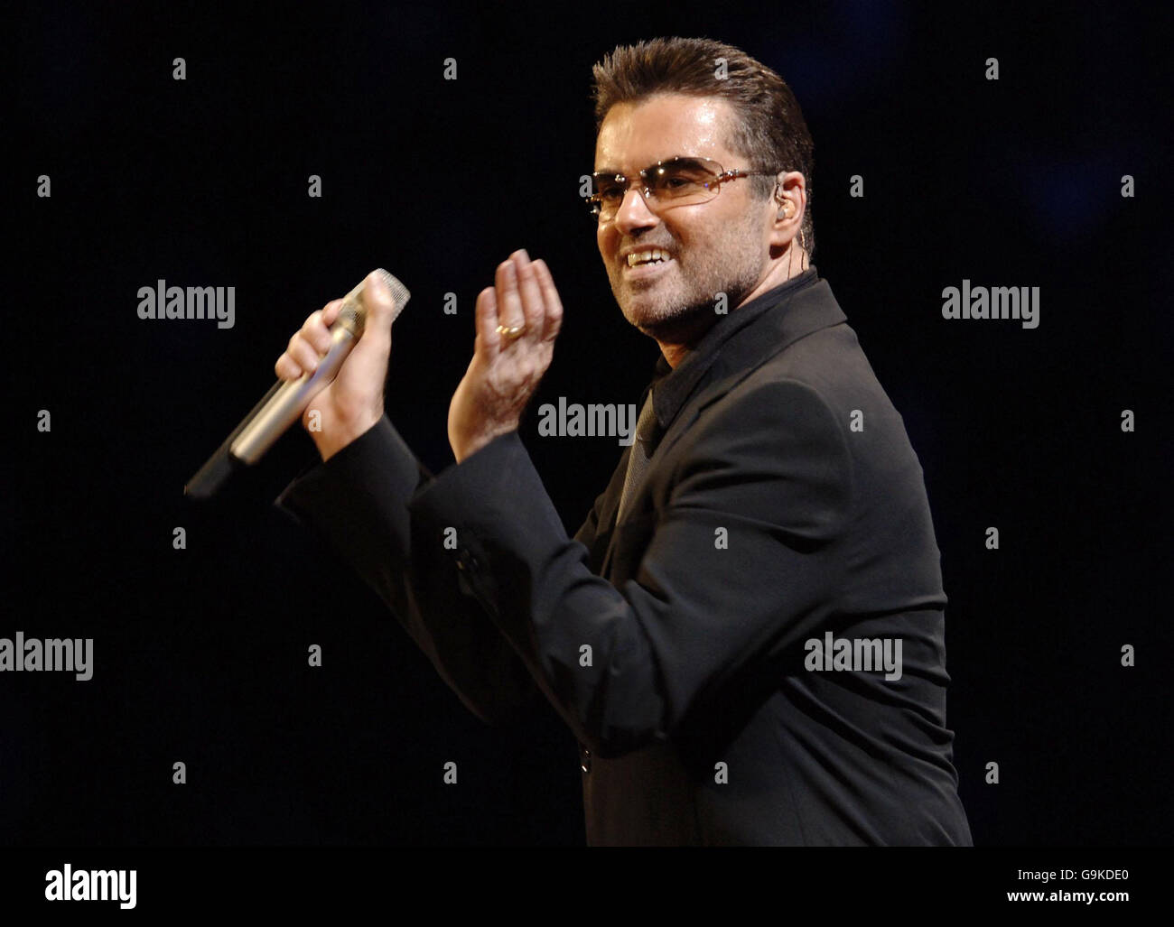 Singer George Michael performs at the MEN Arena in Manchester during ...