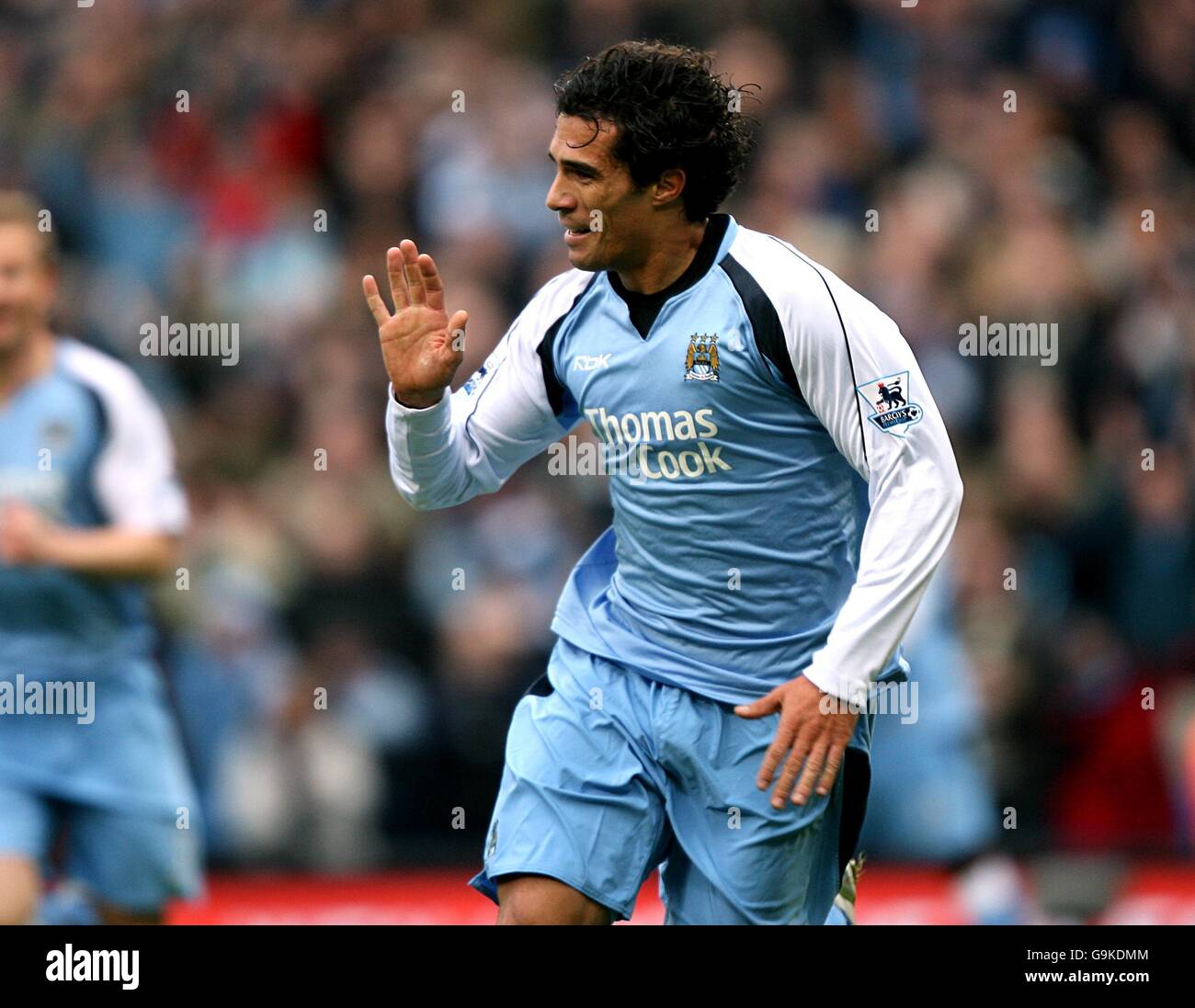 Manchester City's Bernardo Corradi celebrates scoring the opening goal ...