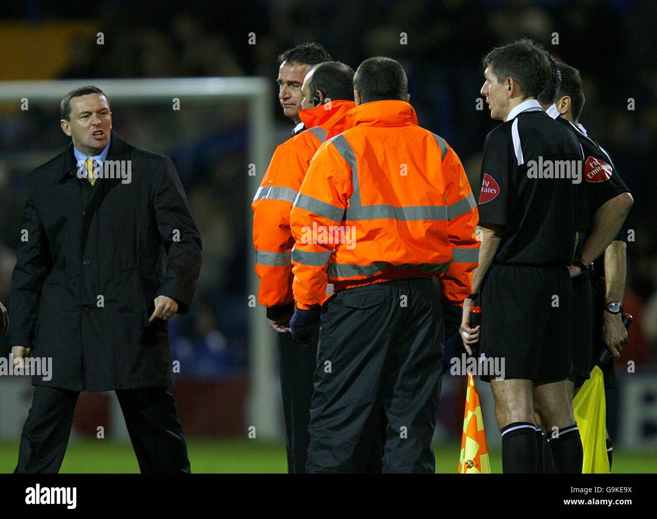 An angry Watford manager Adrian Boothroyd walks away from referee Chris ...