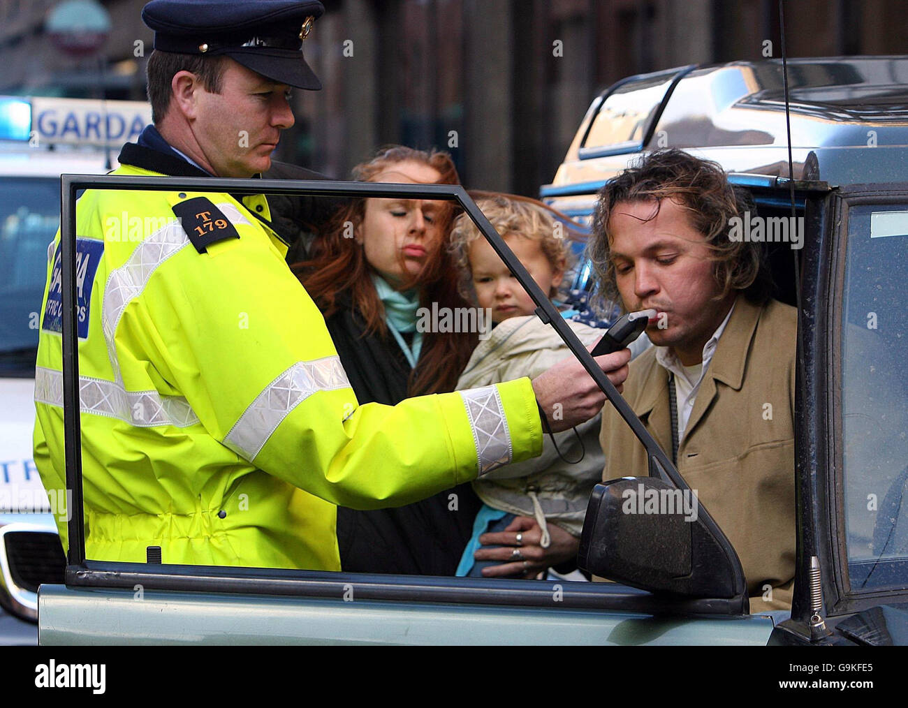 Gardai simulate a drink driving breath test with actors portraying the ...