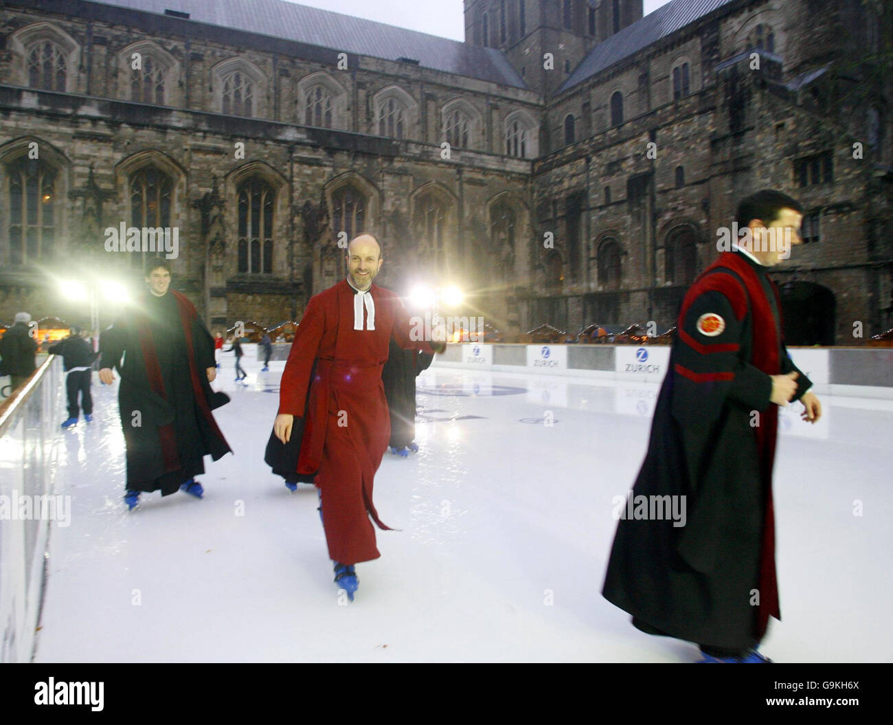 Outdoor ice rink in Winchester Stock Photo - Alamy