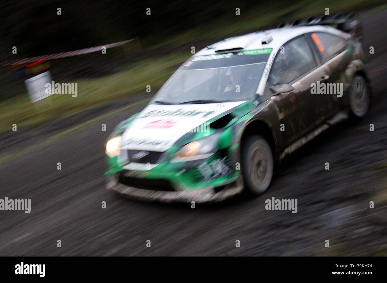 Great Britain's Matthew Wilson in his Ford Focus RS WRC 06 on the ...