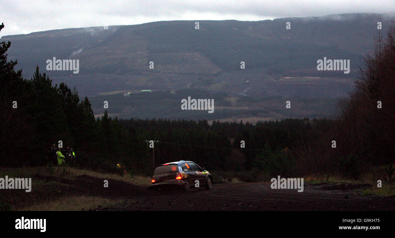 Estonia's Egon Kaur in his Renault Clio on the Rheola Special Stage ...