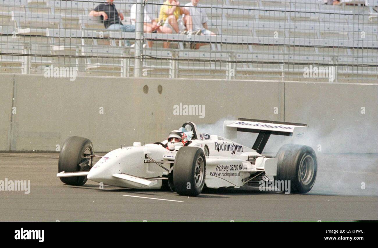 Motor Sport - Rockingham Speedway opening day. Nigel Mansell burns ...