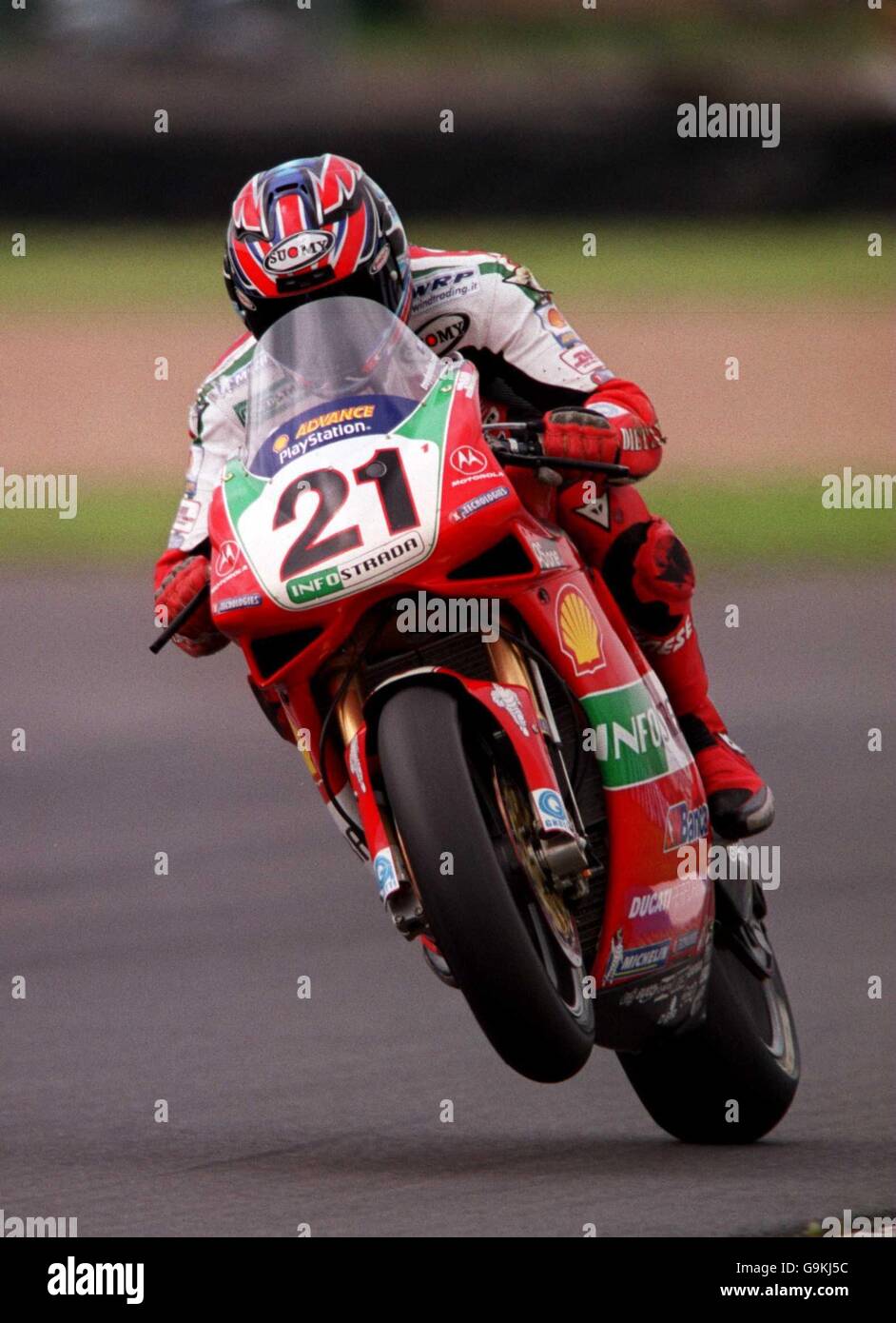Australia's Troy Bayliss riding a Ducati during todays qualifying for ...