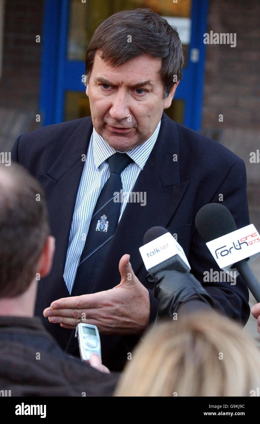 Detective Superintendent Brian Doneghan makes a statement to the press ...