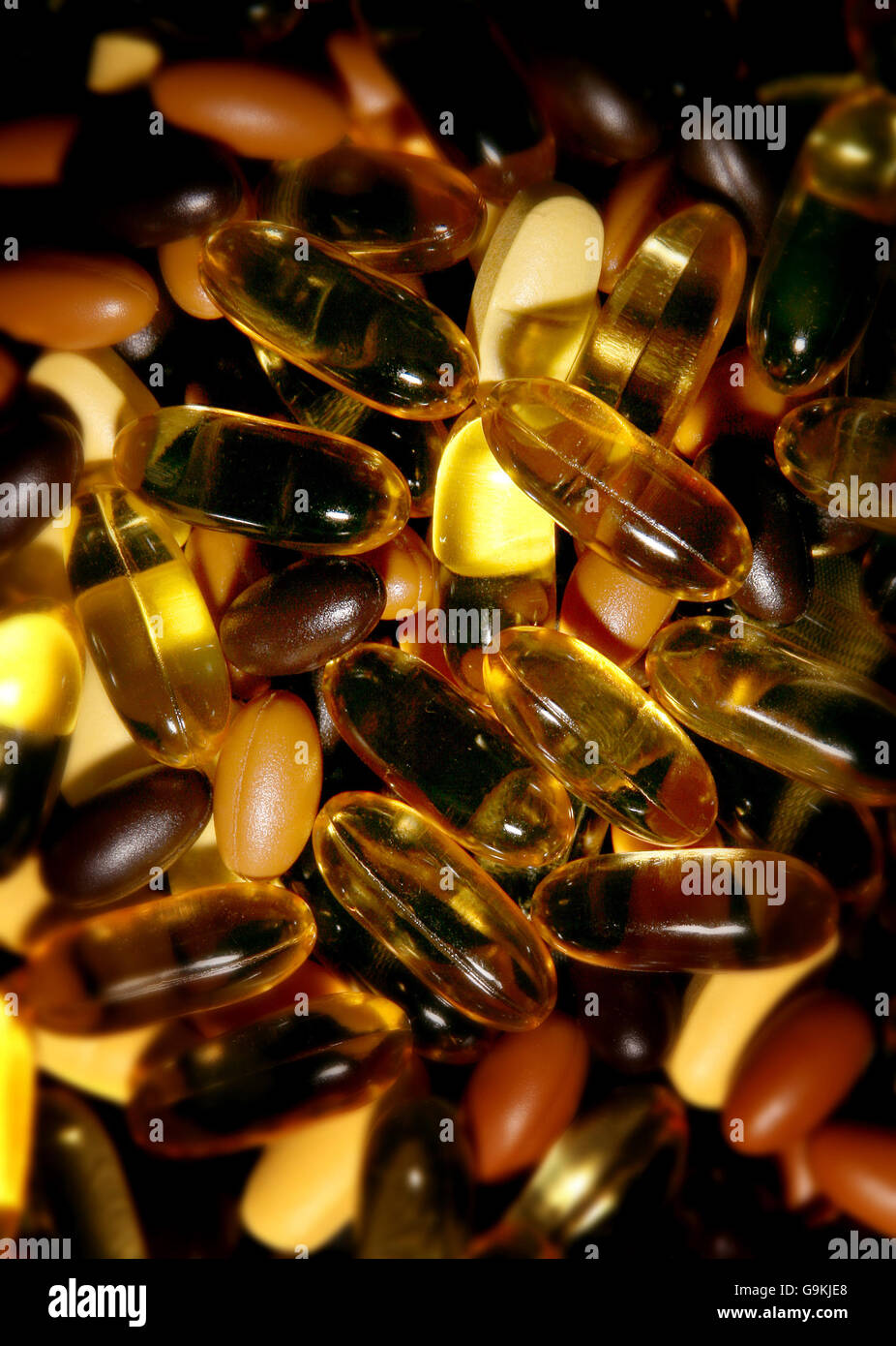 Health Feature. A collection of vitamins and supplements Stock Photo ...