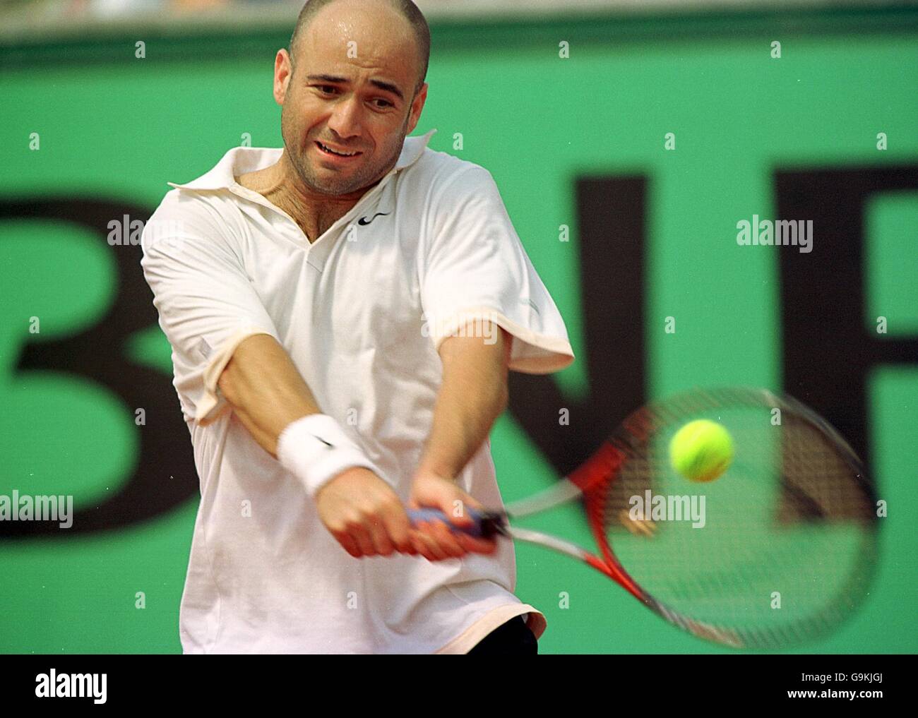 Tennis - French Open - Second Round. Andre Agassi in action during his ...