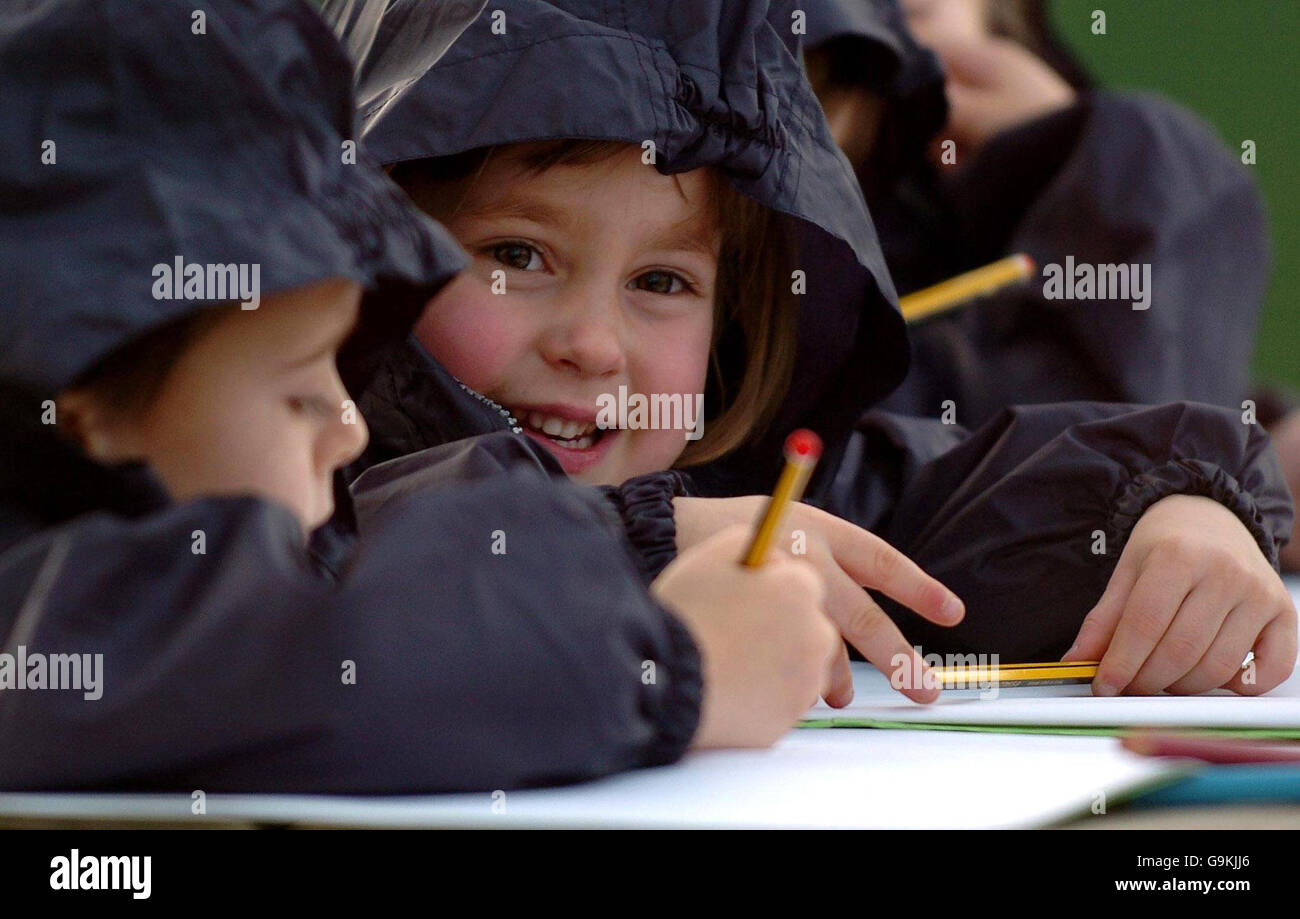 Nina Dahl, 4, from Pott Row First School, Pott Row, Norfolk, enjoys a ...