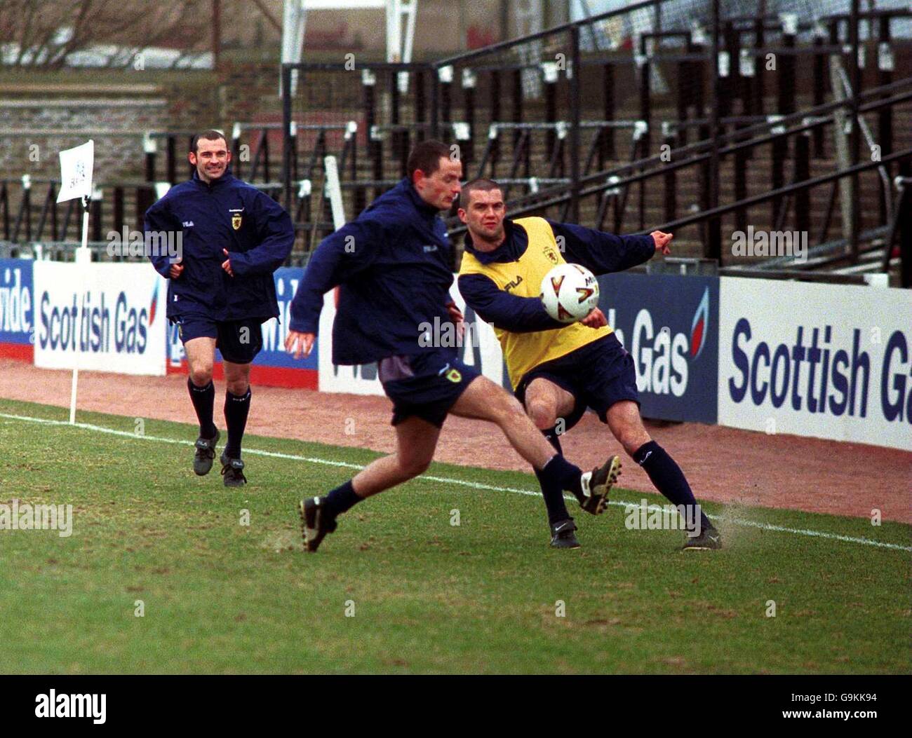 Dominic Matteo trains with the Scotland squad at Ayr United's Somerset ...