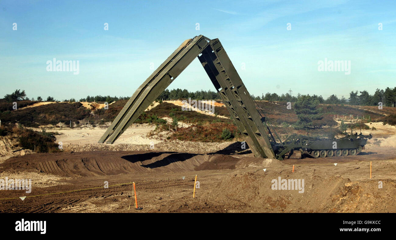 The Army's new heavily armoured engineer tank Titan builds a bridge at ...