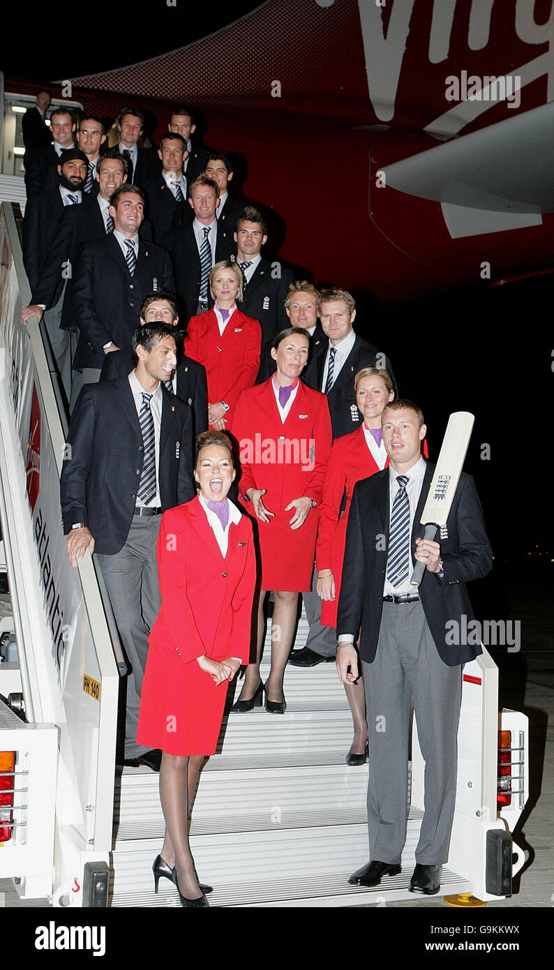 Cricket - England team depart for Australia - Heathrow Airport Stock ...
