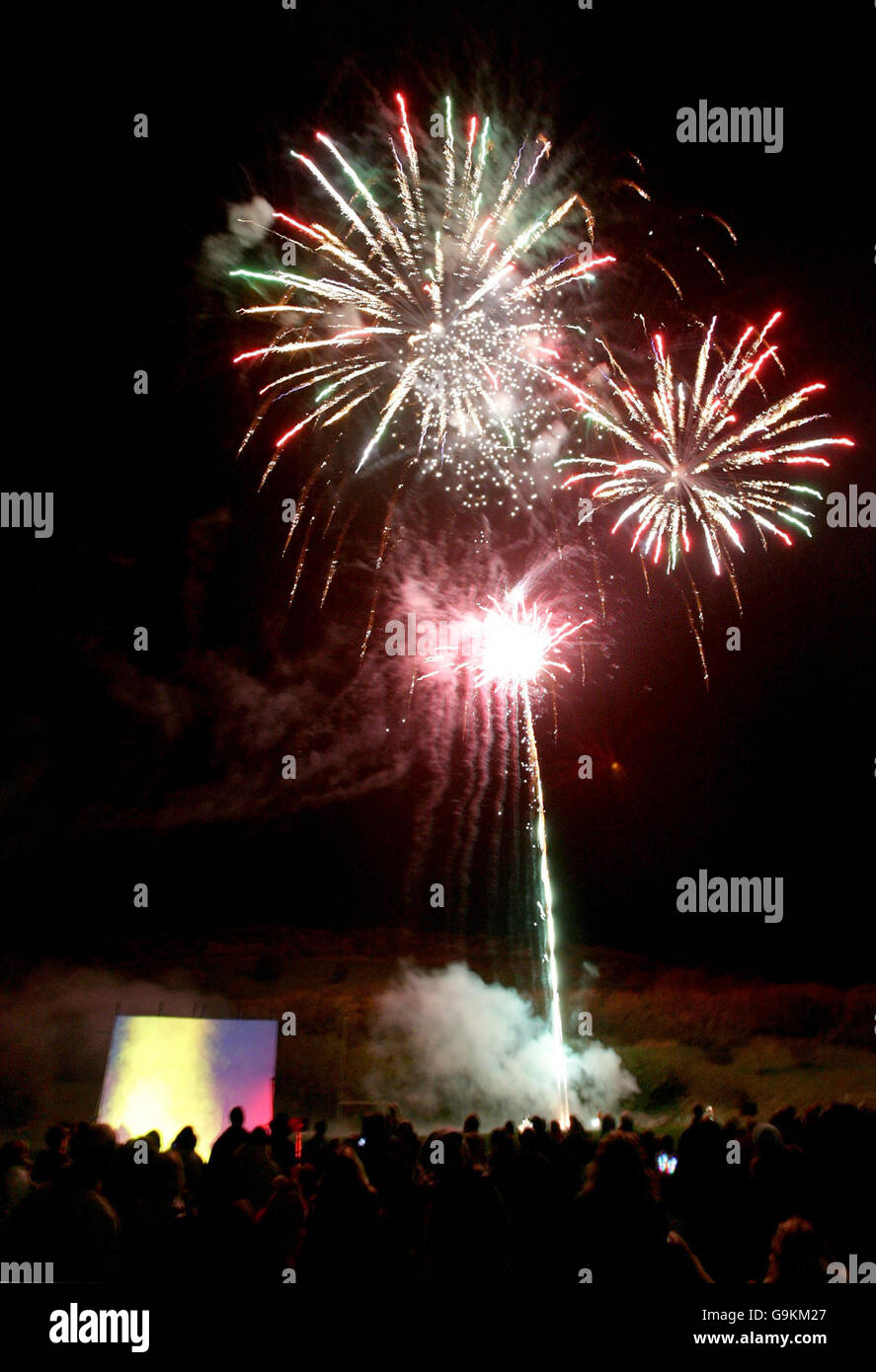 Fireworks explode above what is believed to be the UK's first "virtual ...