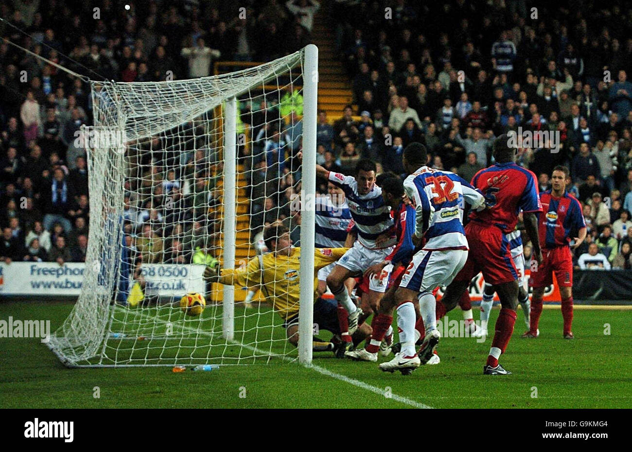 QPR's Jimmy Smith scores against Crystal Palace during the Coca-Cola ...