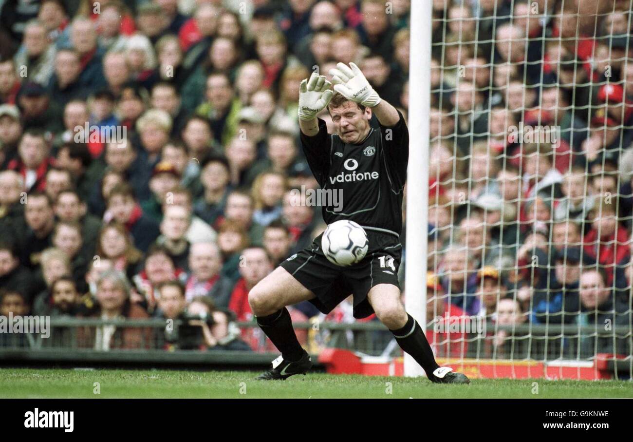Manchester United's Andy Goram makes a point blank save on his debut ...