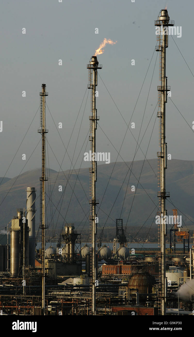 General view of Ineos Grangemouth refinery at day. Situated close to ...