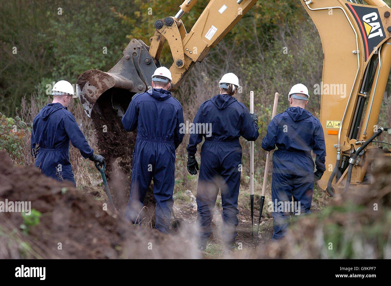 Police dig in hunt for missing boys Stock Photo - Alamy