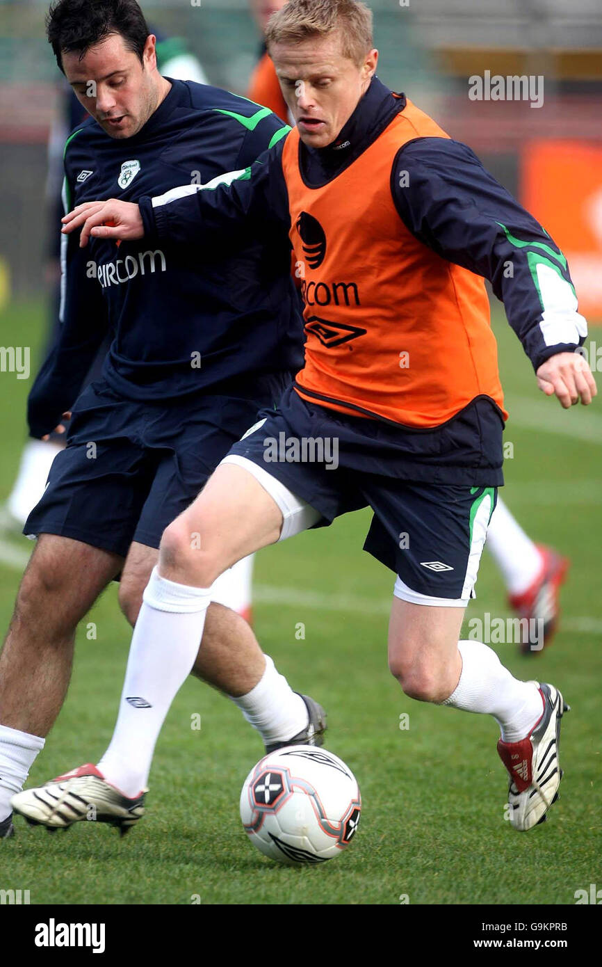 Soccer - Republic of Ireland training session - Lansdowne Road Stock ...