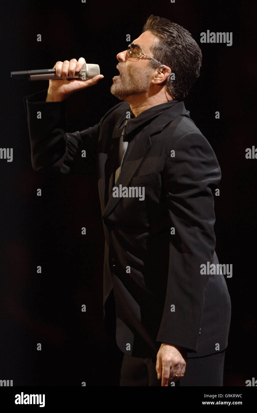 Singer George Michael performs at the MEN Arena in Manchester during ...