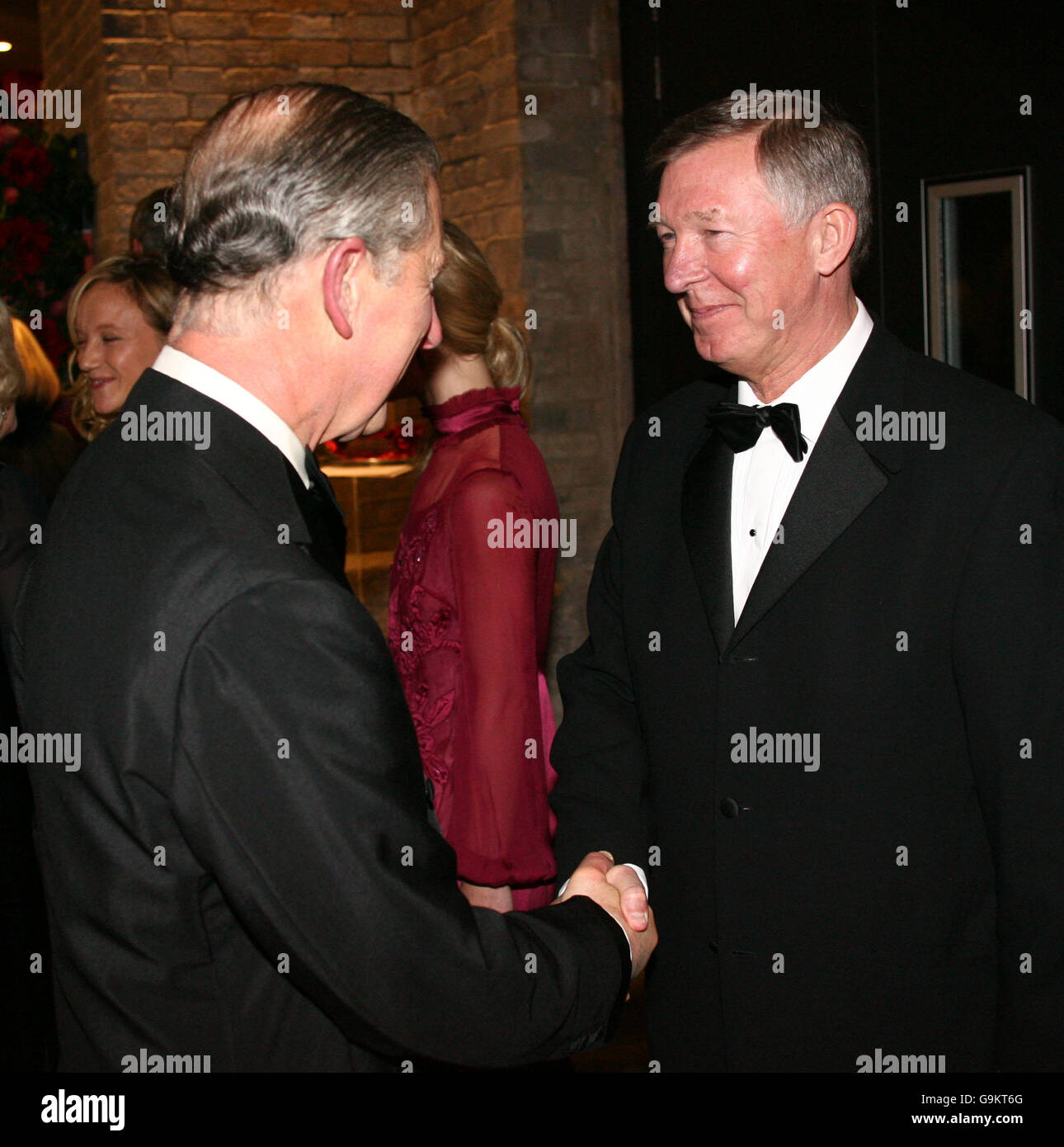 The Prince of Wales speaks to Sir Alex Ferguson, at the Gala evening to ...