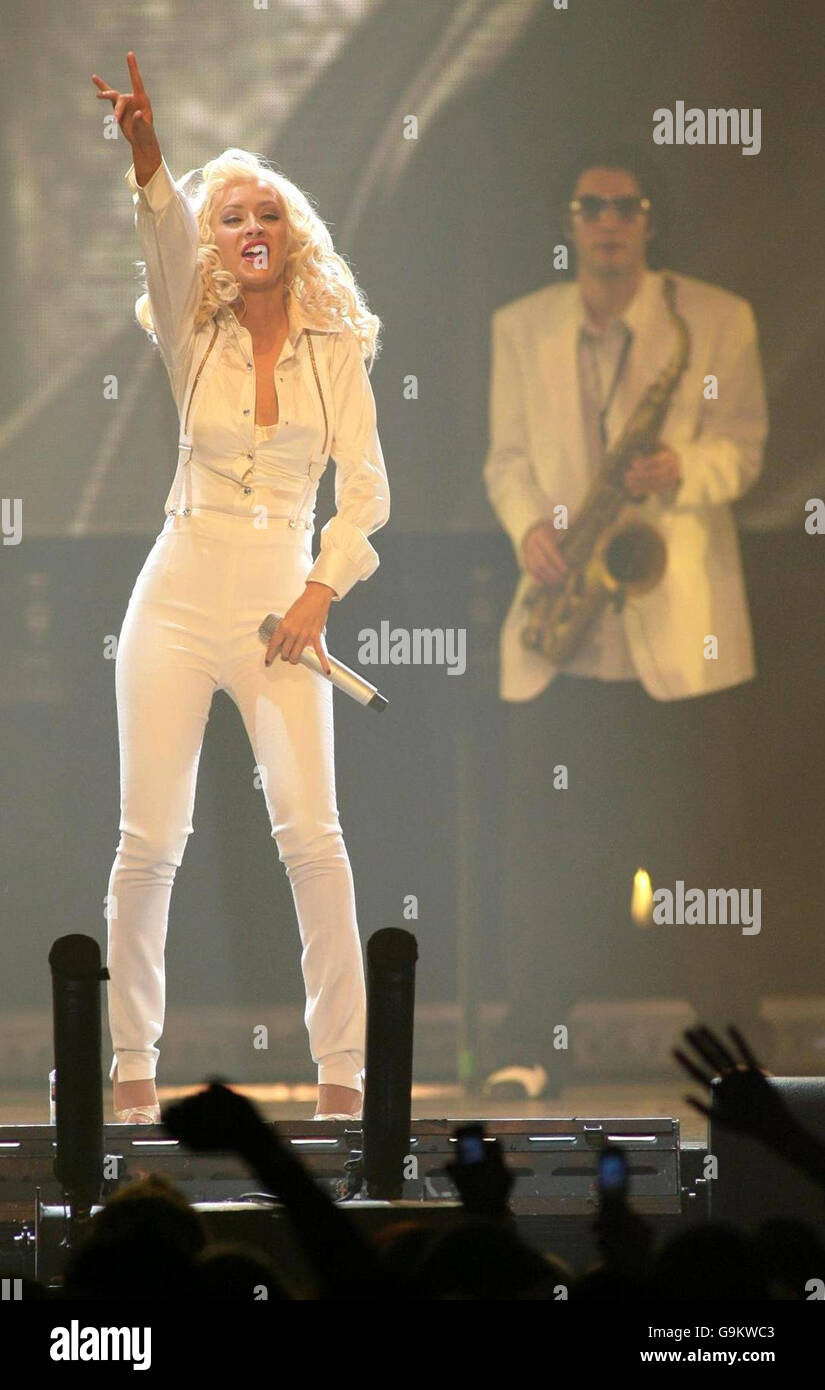 Christina aguilera in concert at the men arena in manchester hi-res ...