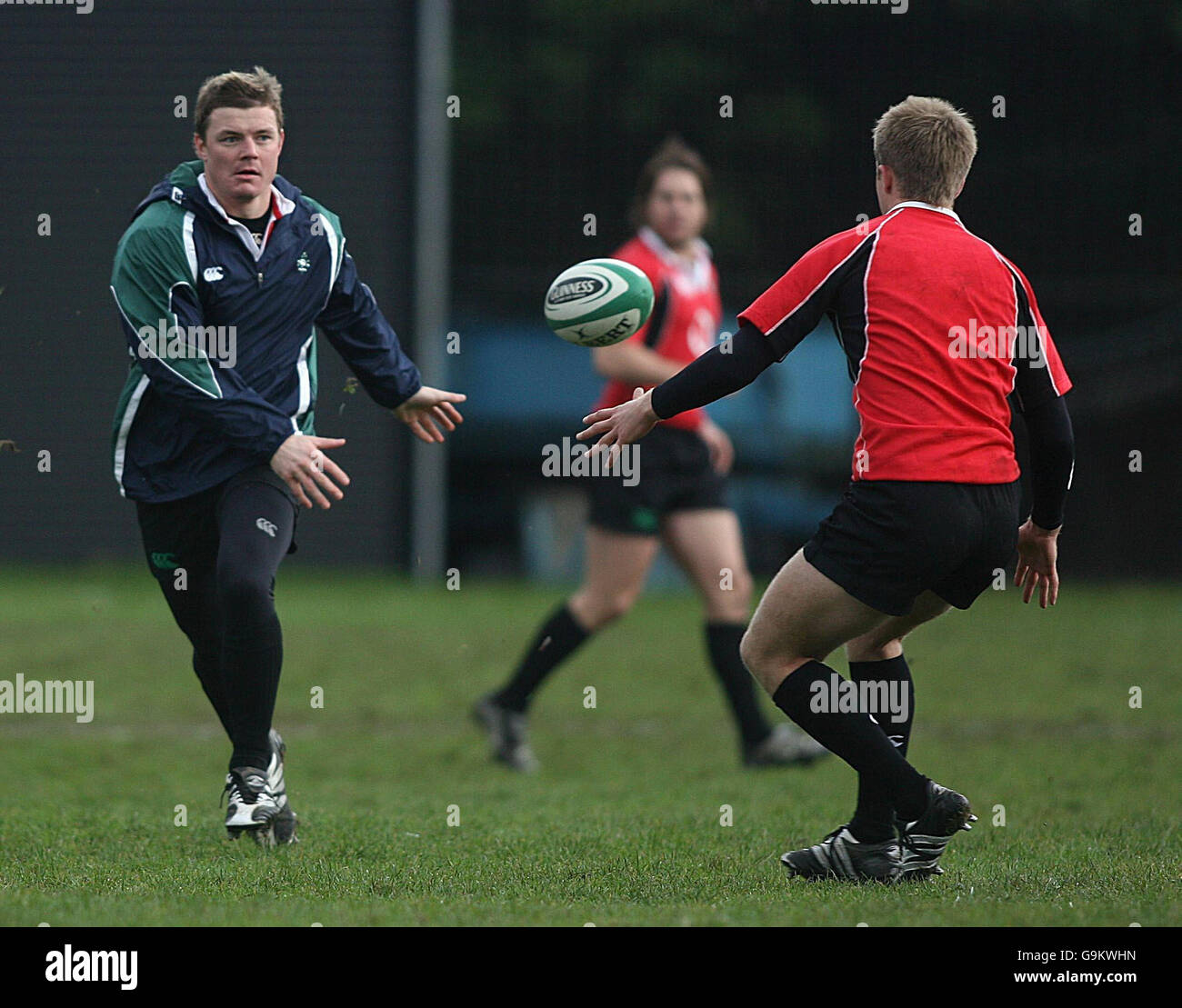 Ireland captain Brian O'Driscoll (left) and Luke Fitzgerald during a ...