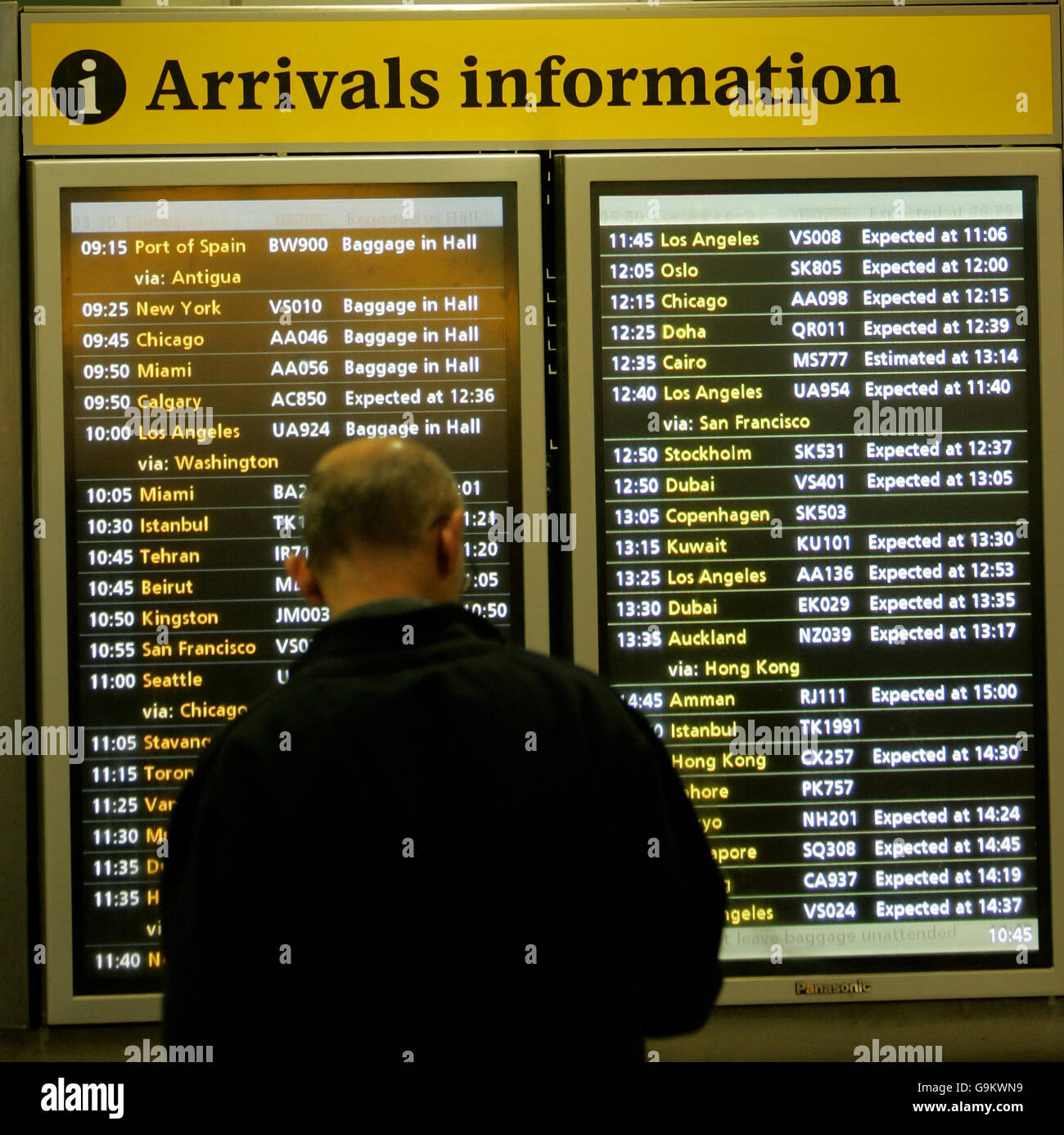 Generic stock Heathrow. Signs at London's Heathrow Airport Stock Photo ...