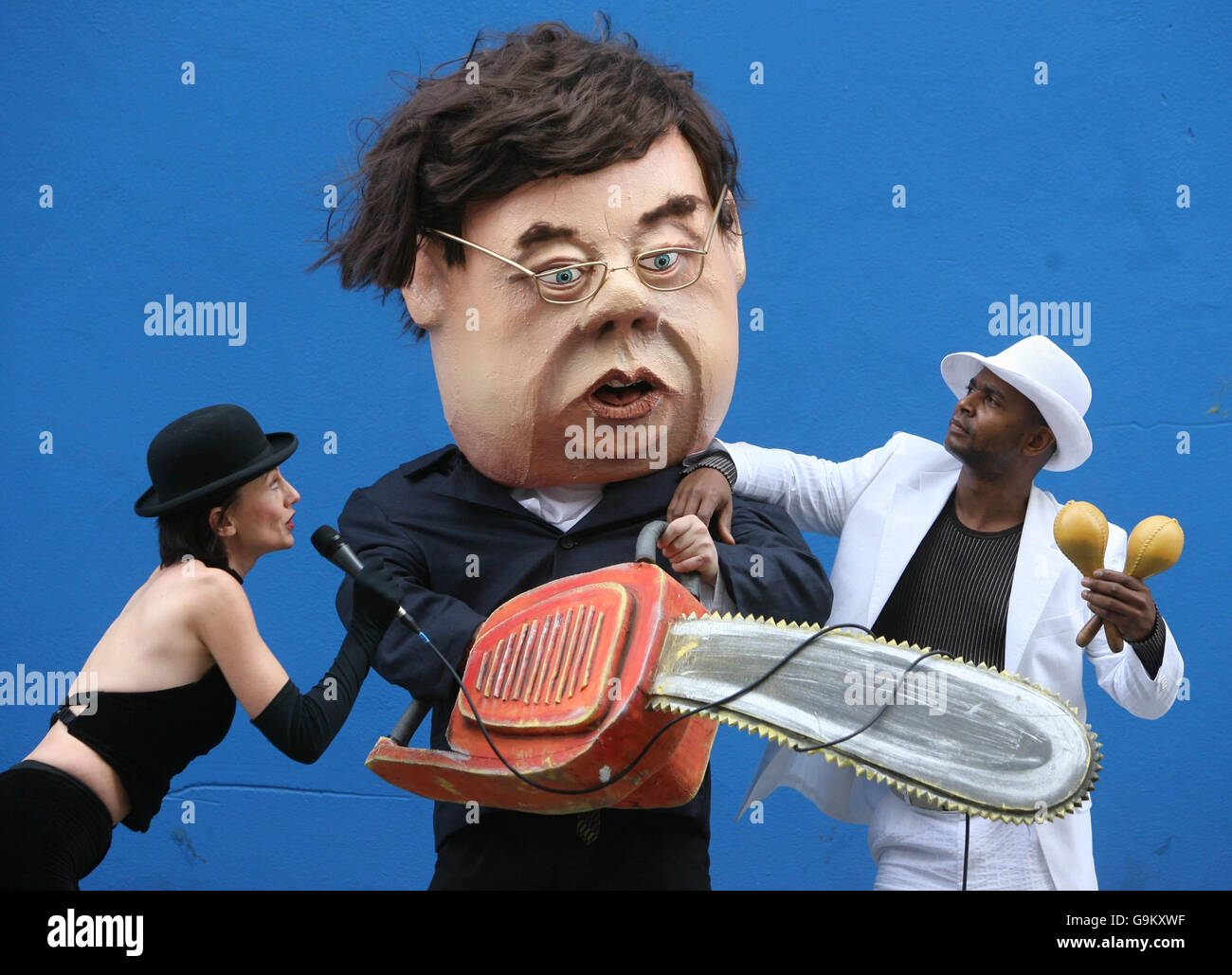 A characature of Finance Minister Brian Cowan pictured with Cuban ...