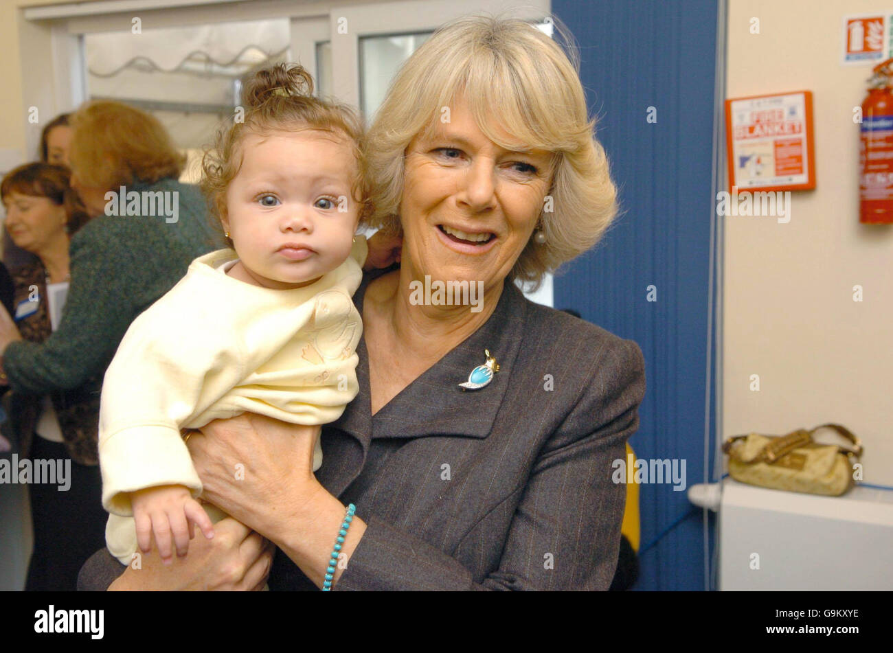 The Duchess of Cornwall with 5 month old Renee Mason during her visit ...