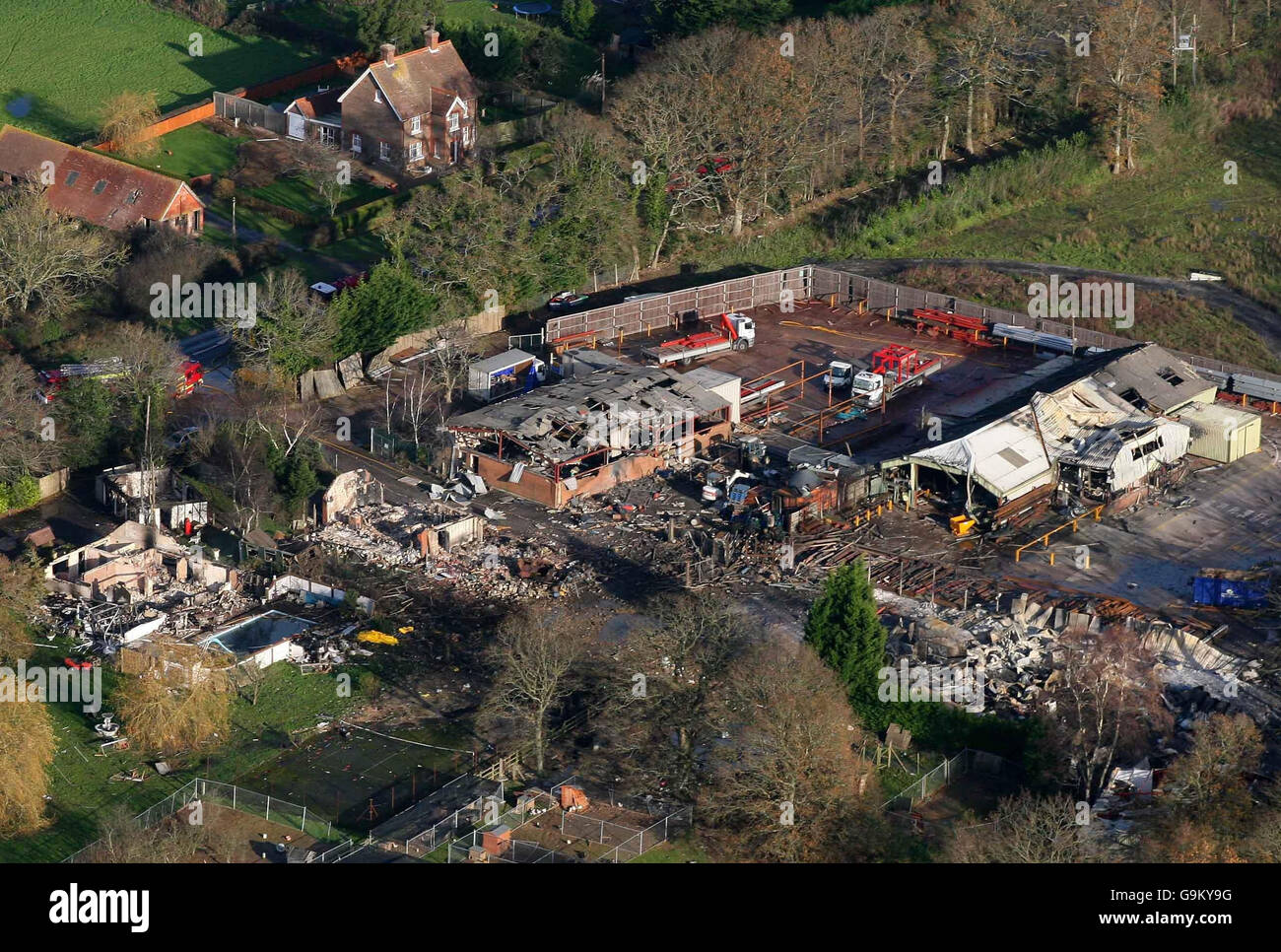 Firework factory fire Stock Photo - Alamy