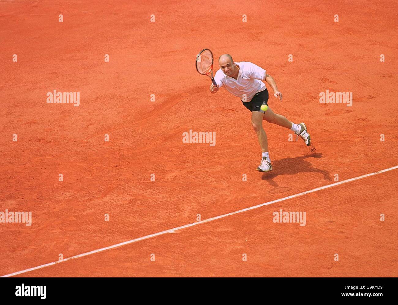 Tennis - French Open - First Round. Andre Agassi in action during his ...