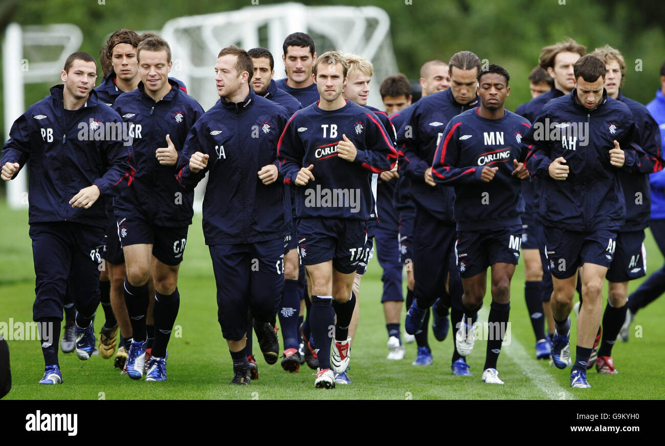 Soccer - Rangers Training - Murray Park Training Complex Stock Photo ...
