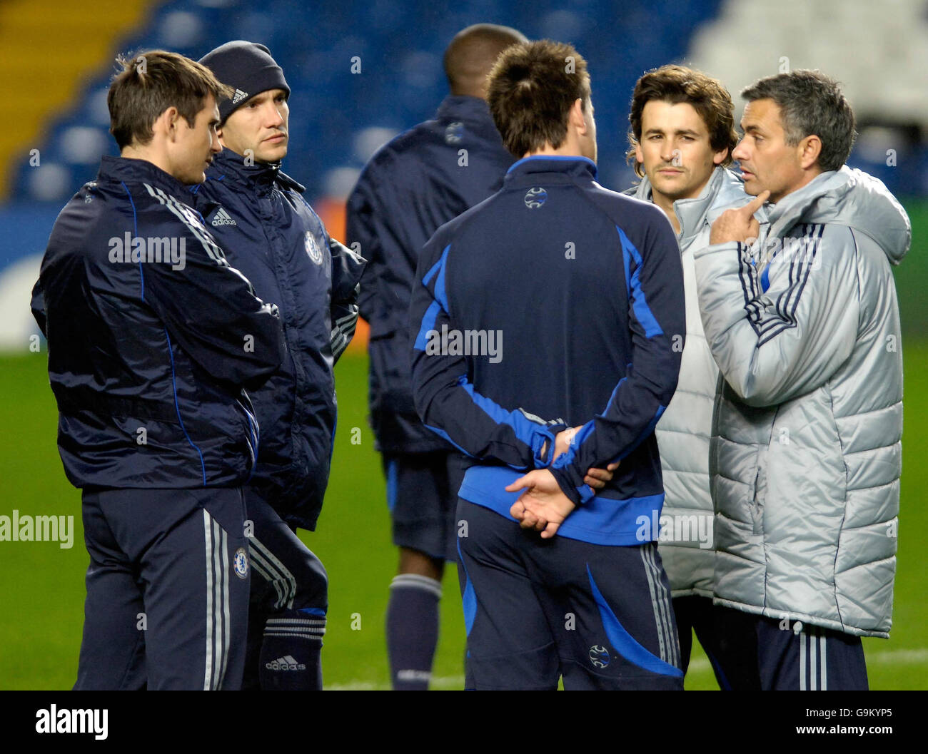 Andriy shevchenko john terry during training session at stamford bridge ...