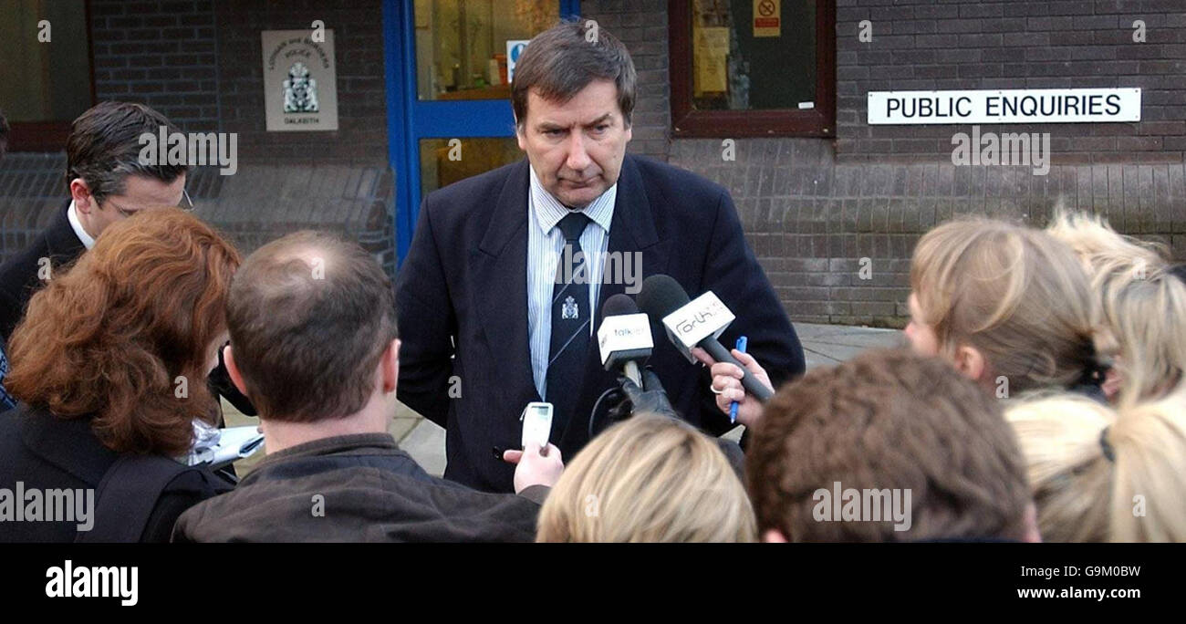 Detective Superintendent Brian Doneghan makes a statement to the press ...