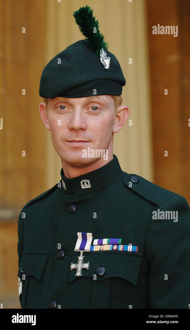 Lance Corporal Trevor Coult at Buckingham Palace after collecting a ...