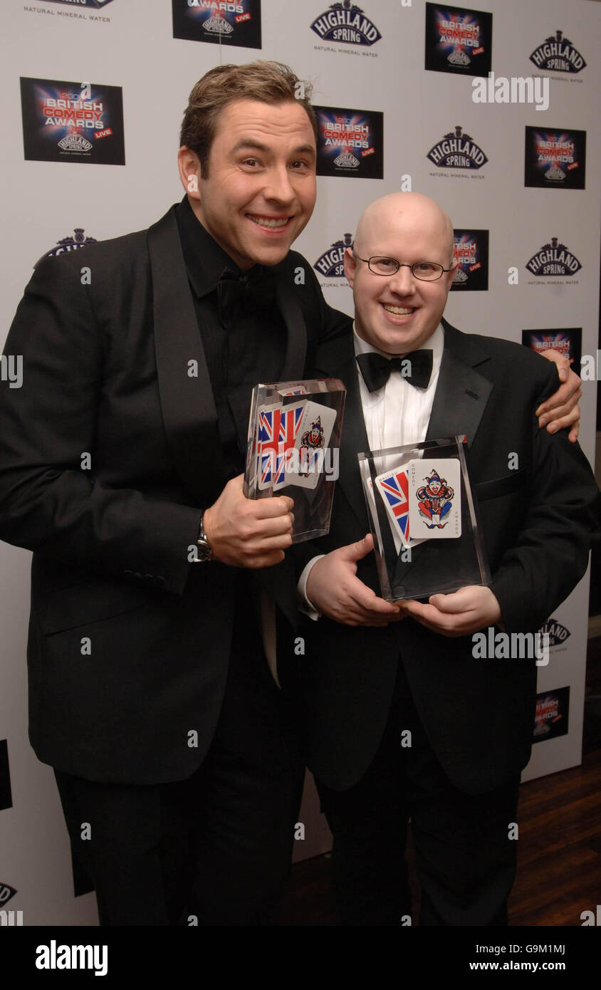 Little Britain stars David Walliams (left) Matt Lucas after winning the ...
