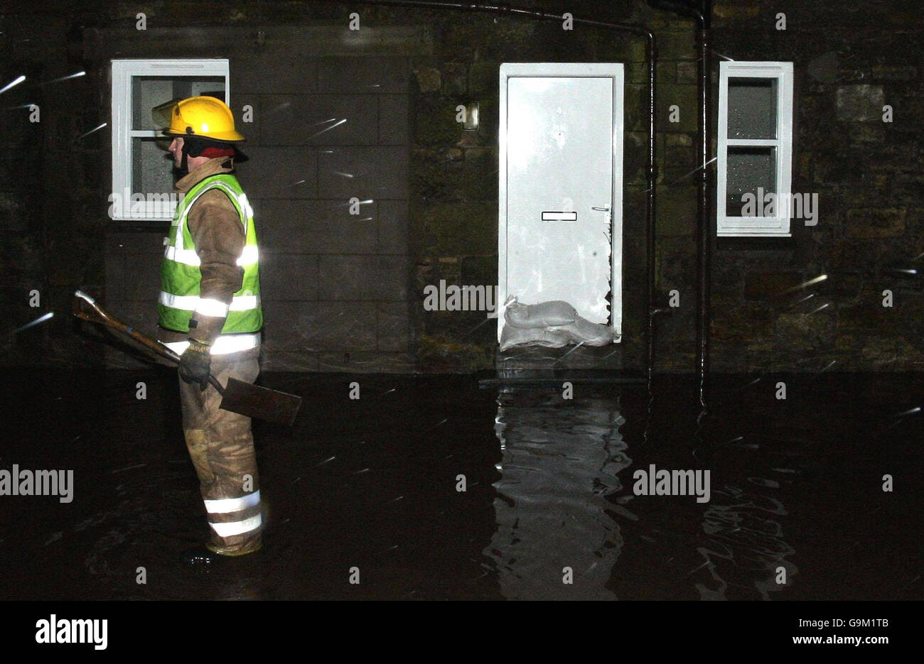 The clear-up operation gets underway in Milnathort near Kinross, where ...