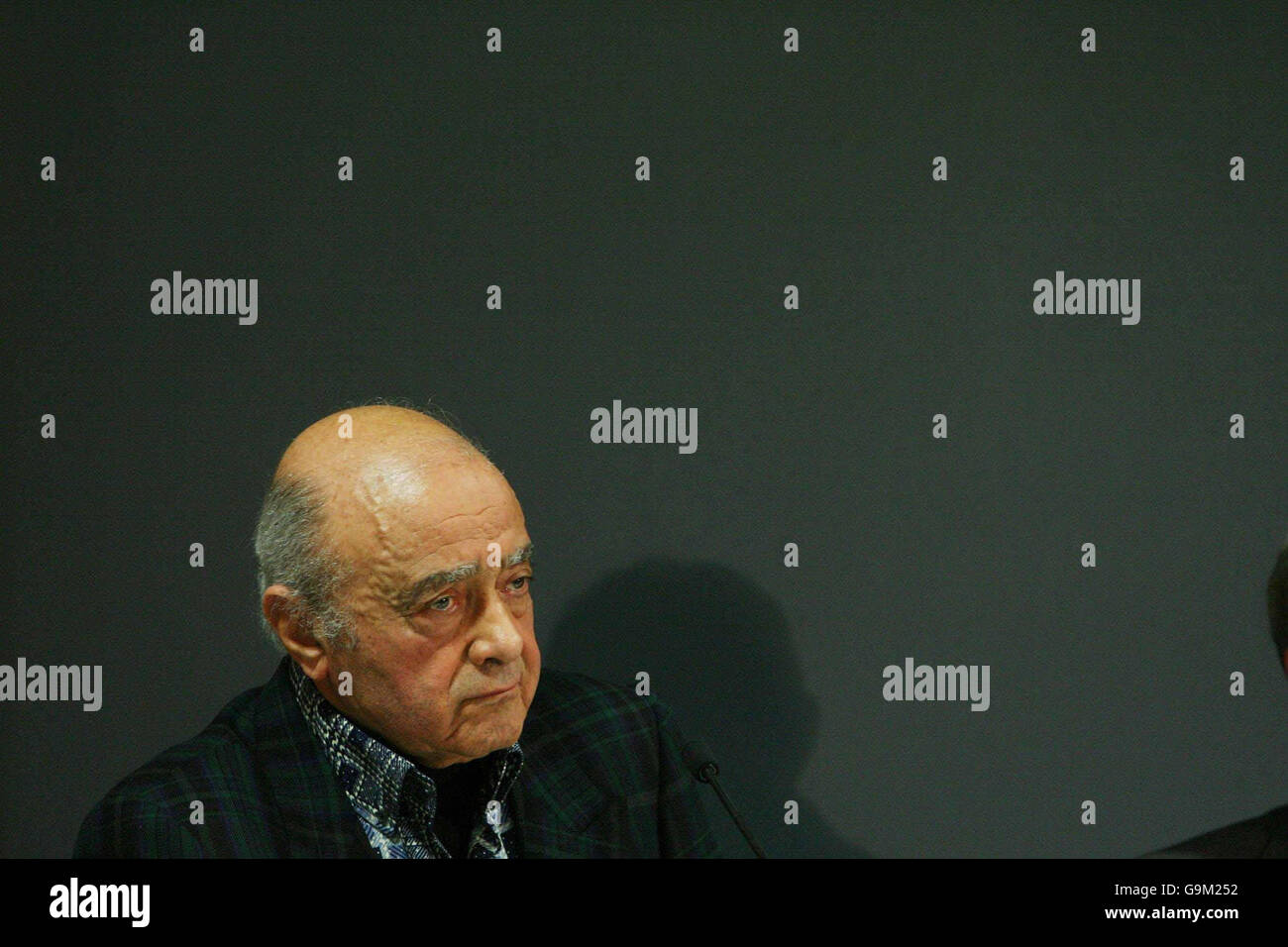 Harrods owner mohamed al fayed speaking news conference london store hi ...