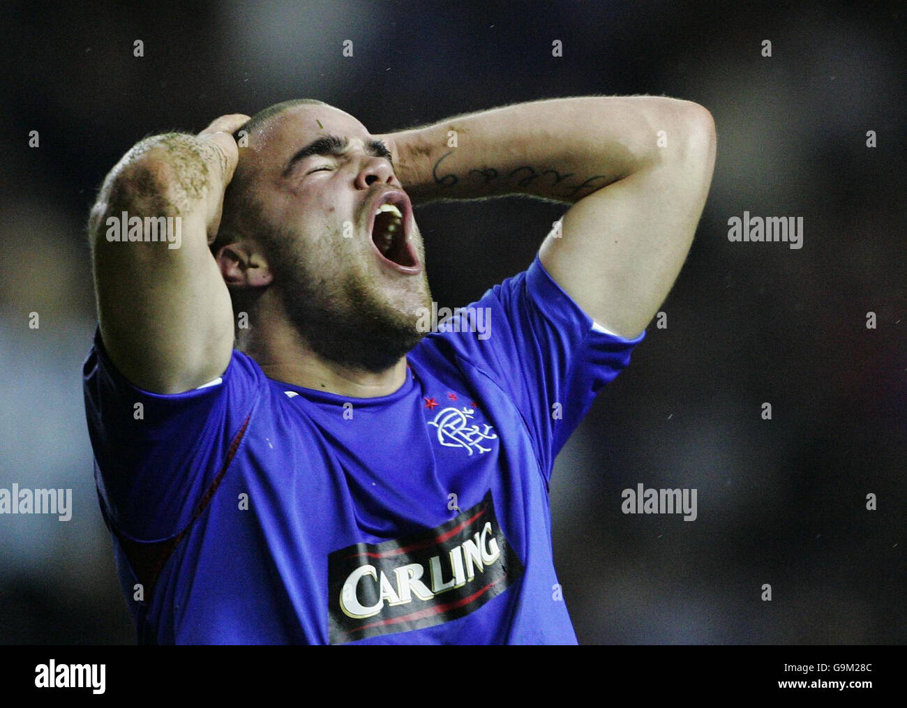 Rangers' Filip Sebo Rues missed chance during the UEFA Cup match at ...