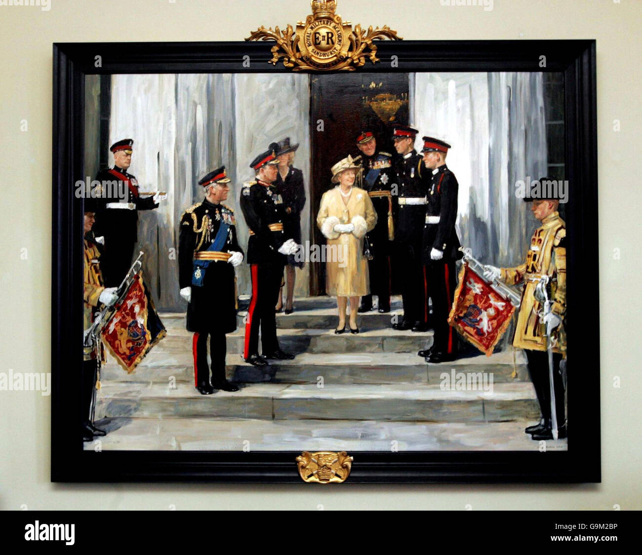 Unveiling of Royal group portrait at Sandhurst Stock Photo - Alamy