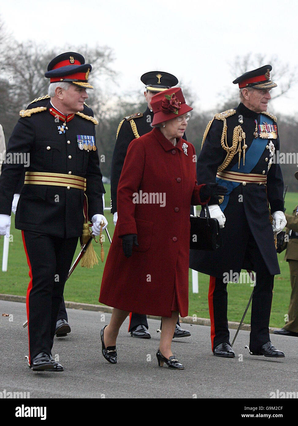 Britain's Queen Elizabeth II and The Duke of Edinburgh at Sandhurst ...