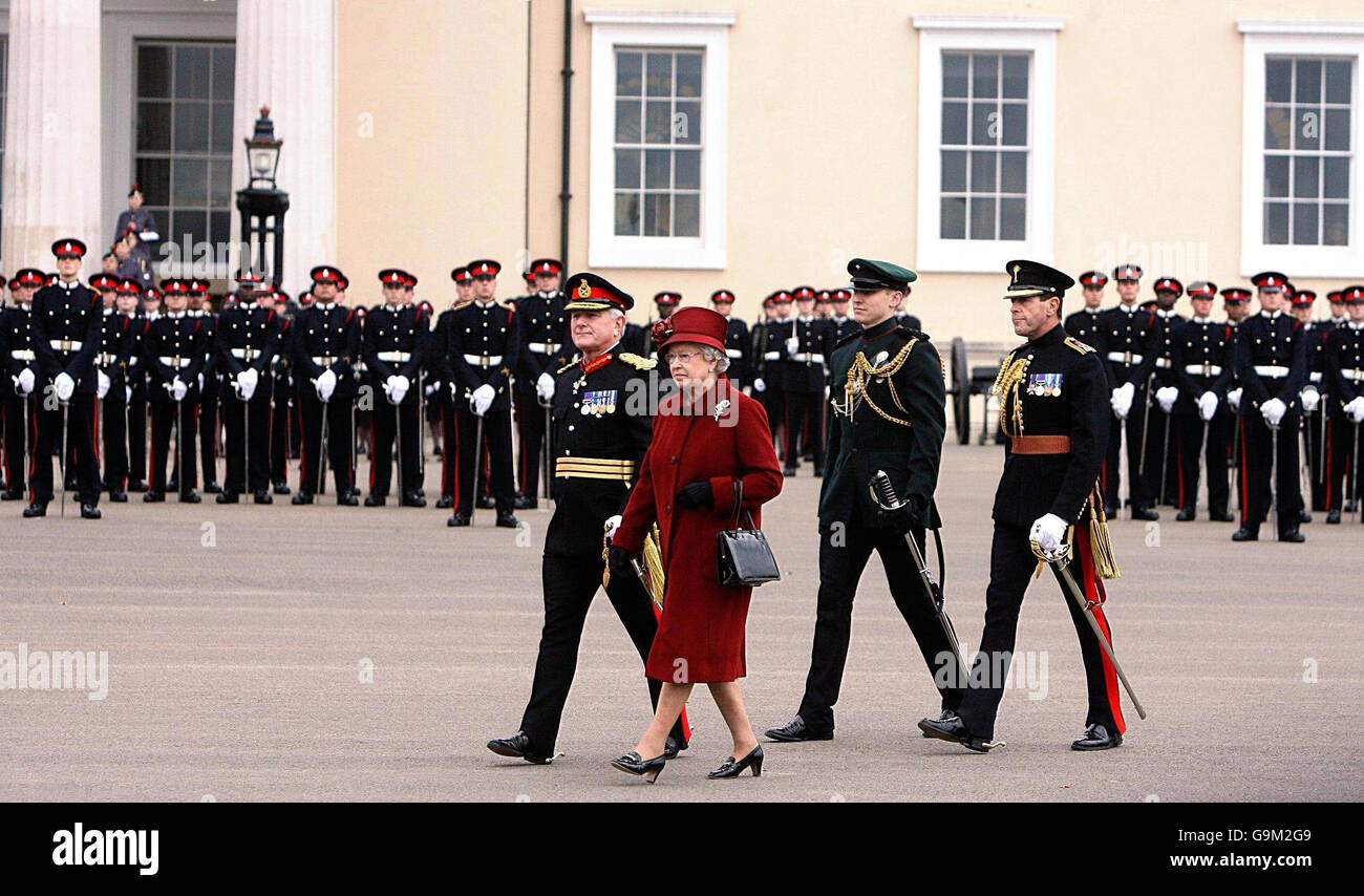 Britain's Queen Elizabeth II at Sandhurst, where graduates, including ...