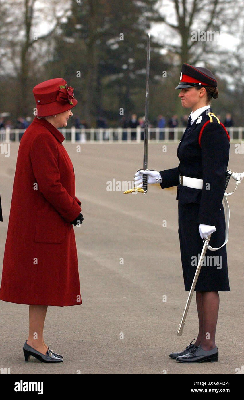 Britain's Queen Elizabeth II presents the Sword of Honour to Junior ...