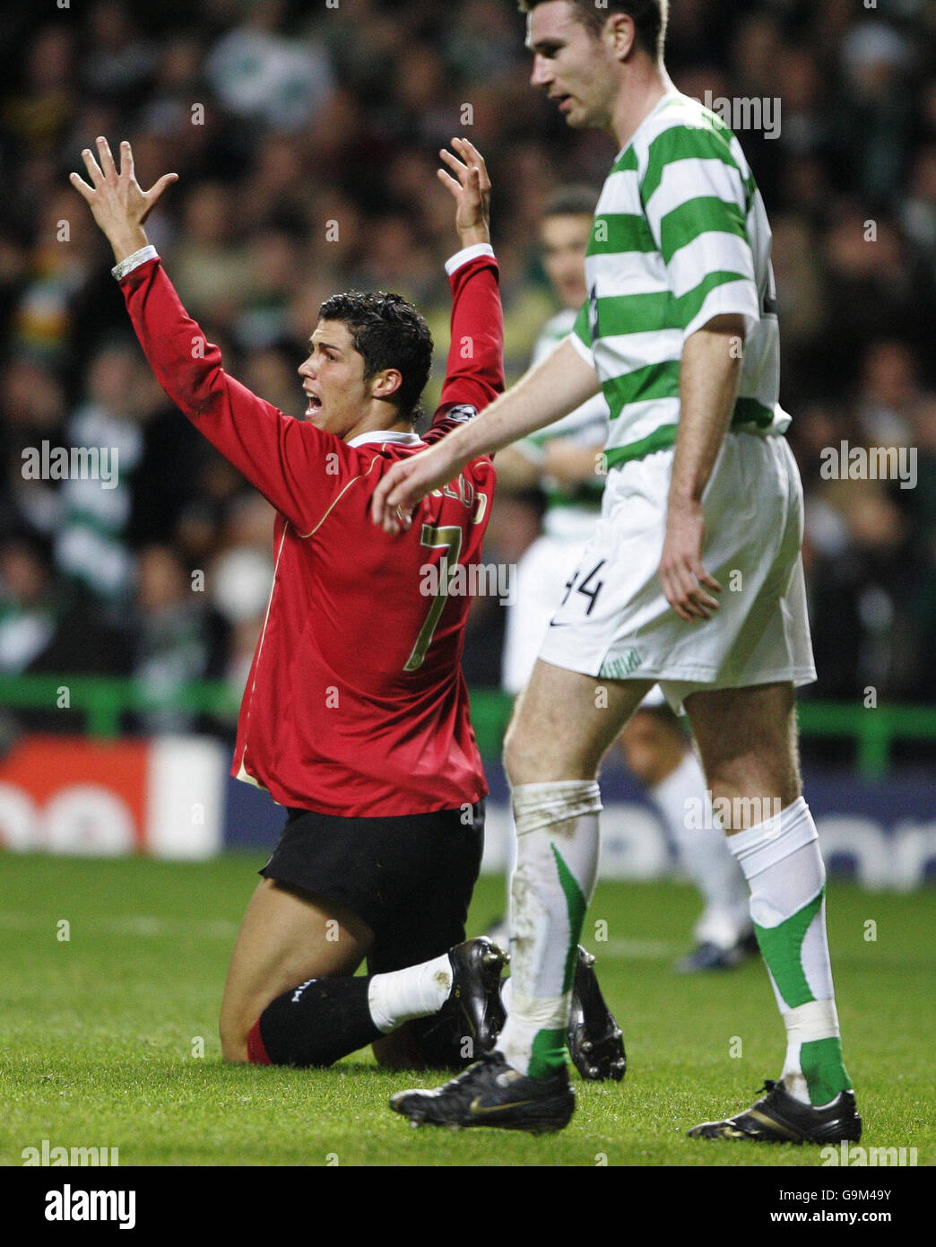 Manchester United's Cristiano Ronaldo holds his hands up in frustration ...